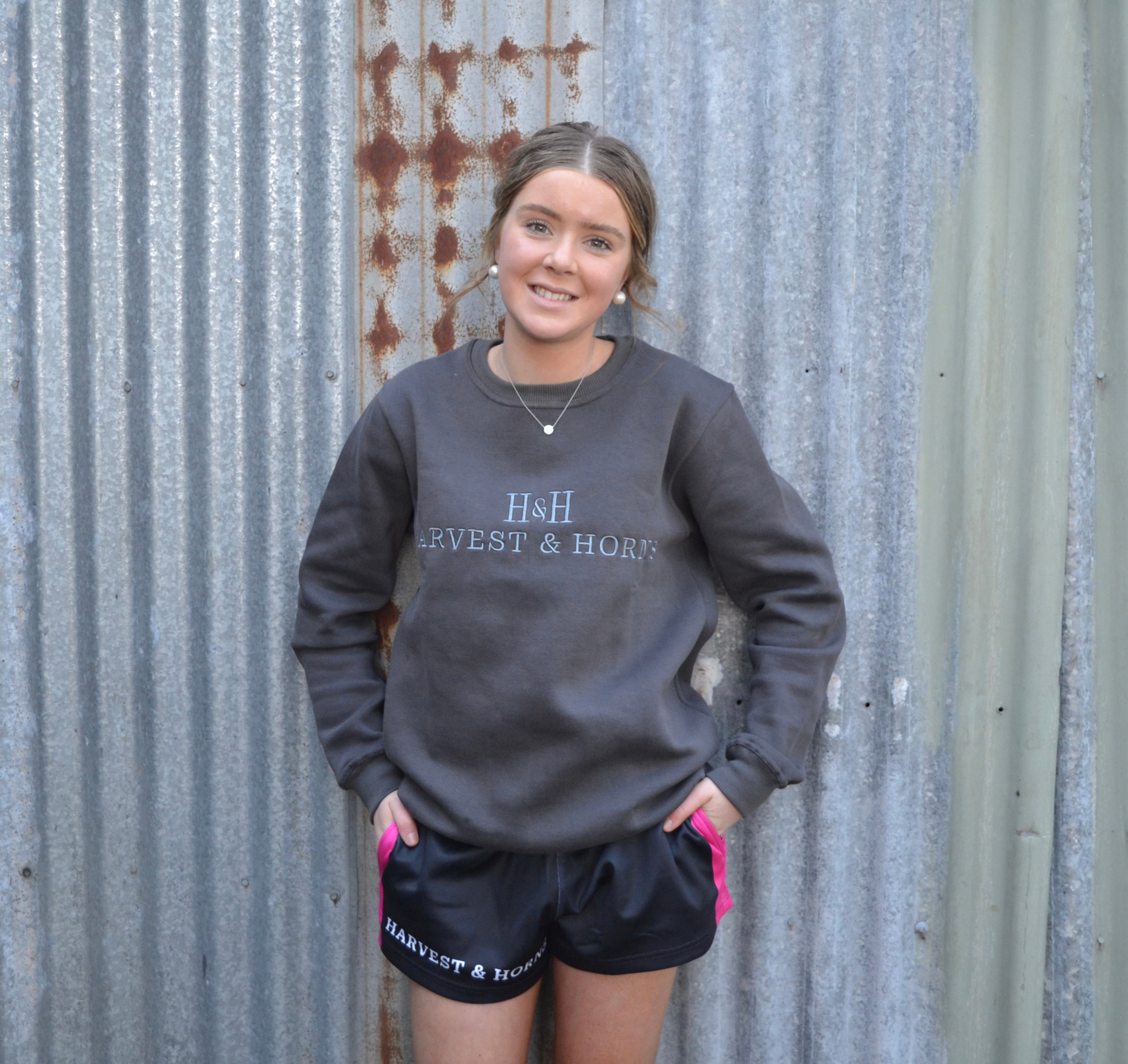 Pink and Black Footy Shorts – Harvest & Horns